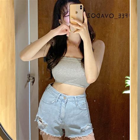 썸파티 앞뒤 양면 V넥라인에 뒷리본포인트 티셔츠 튜브탑 Set 칼라 세트로 노출걱정없이