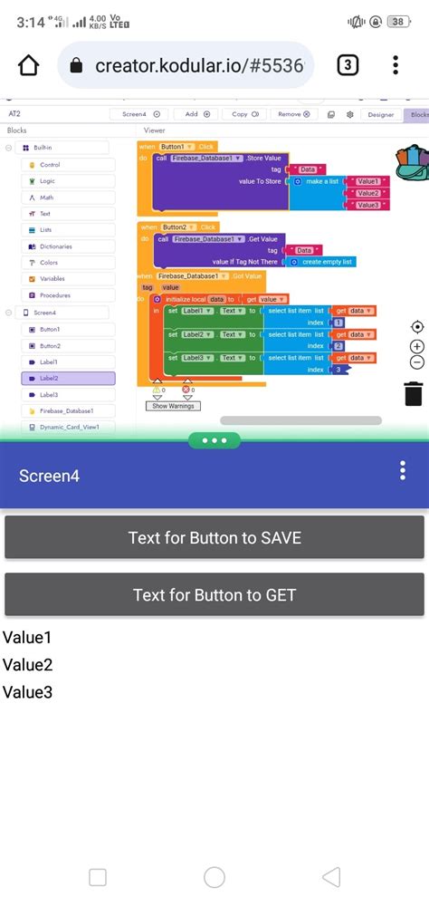 How To Store Multi Values In A Tag In Firebase Discuss Kodular