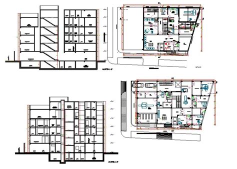 Building Structure Plan And Section 2d View Cad Construction Block Autocad File
