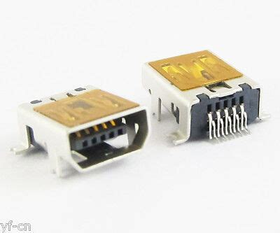Pcs Pin Mini USB Female Jack B Type DIP PCB Board Mount Socket Connector EBay