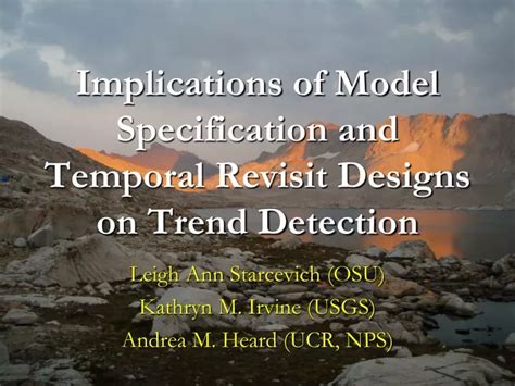 Ppt Implications Of Model Specification And Temporal Revisit Designs On Trend Detection