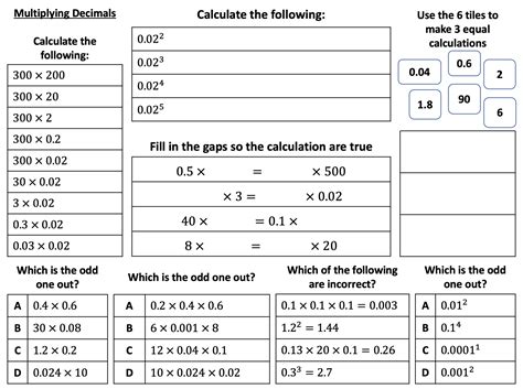 Dividing And Multiplying Decimals Mathshko