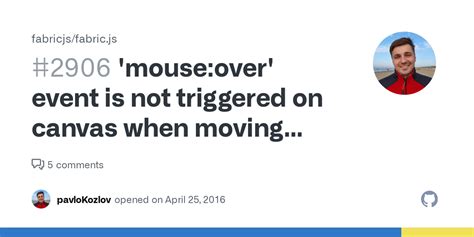 Mouseover Event Is Not Triggered On Canvas When Moving Mouse Cursor
