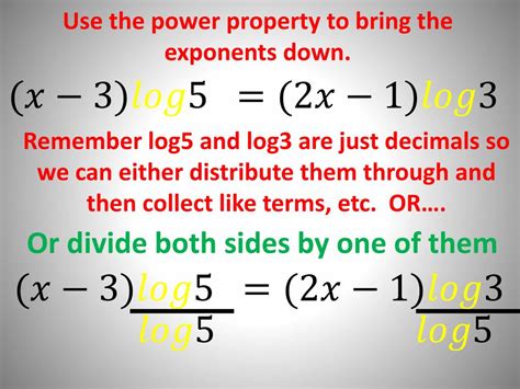 Ppt Solving Logarithmic Equations Powerpoint Presentation Free