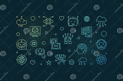 Chatbot Thin Line Horizontal Vector Modern Banner Chatterbot Software