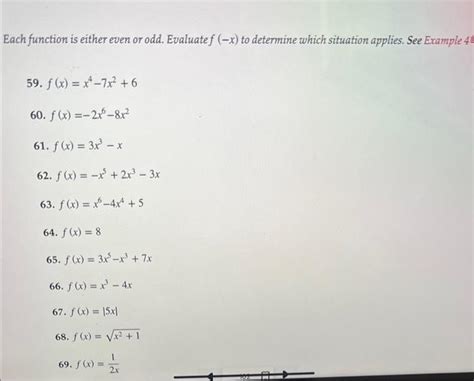 solved each function is either even or odd evaluate f −x