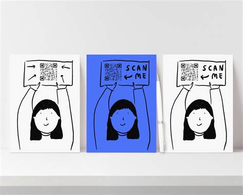 Illustration QR Code Sign Template Scan To Pay Sign Social Etsy Hong Kong