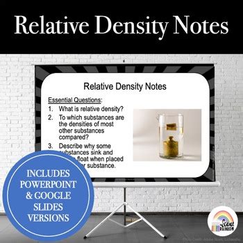 Relative Density Activity Middle School PowerPoint Notes TPT