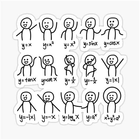 Algebra Dance Funny Graph Figures Math Equation T Shirt Sticker For