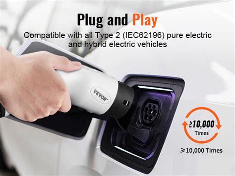 VEVOR Laadkabel Type 2 Laadkabel Voor Elektrische Auto S En Hybrides 3 6kw 5m Kabellengte 1 Fase