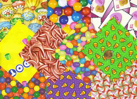 I Spy Candy Assortment 4 Fabric Novelty Multi Square Cc1 Set 1