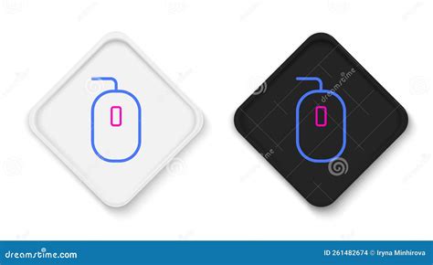 Line Computer Mouse Gaming Icon Isolated On White Background Optical With Wheel Symbol Stock