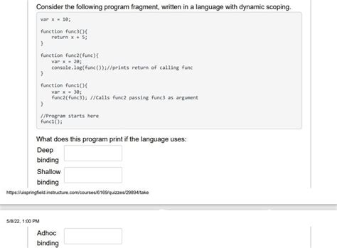 Solved Consider The Following Program Fragment Written In A