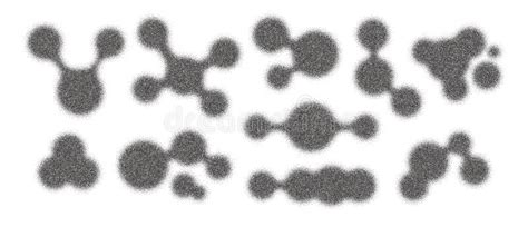 Liquid Halftone Elements Molecules Dotted Shapes Half Tone Gradients Various Stipple Bubbles