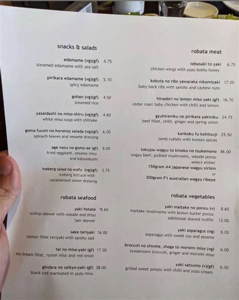 Roka Mayfair Menu Latest Prices Uk 2025