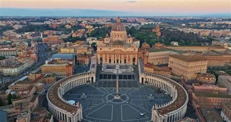 Aerial Shot Of The Vatican City State In Rome Italy Drone View Of Saint