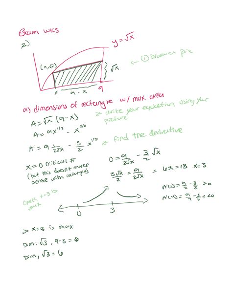 Final Exam Study Practice Calculus Exum Wks Draw A Pic Ei T A