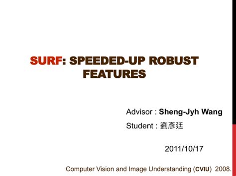 Surf Speeded Up Robust Features