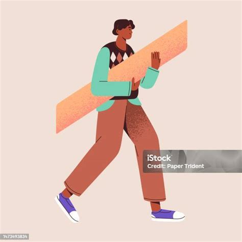 기하학적 모양을 들고 있는 현대 문자 평행사변형 그림을 손에 들고 추상적인 사업을 하는 창의적인 남자 기하학 요소 알 수없는