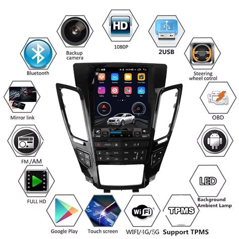 For Cadillac Cts 2007 2012 Android Auto Car Radio Wireless Carplay Gps