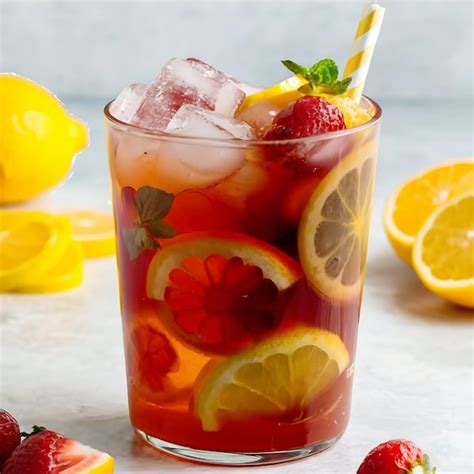 Fruity Iced Tea Photo Premium Ai Generated Image