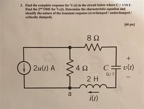 Solved Find The Complete Response For Vc T In The Chegg Com