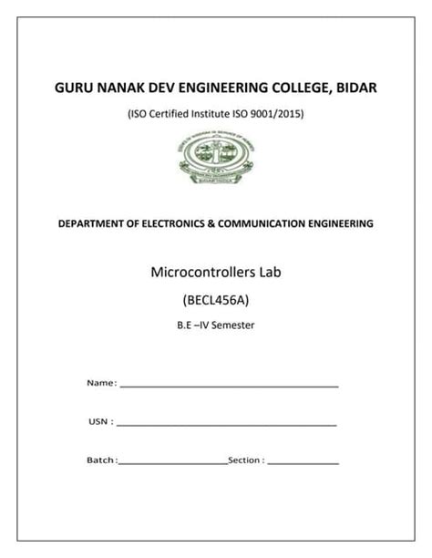 microcontroller lab manual 2022 scheme vtu docx civil engineering
