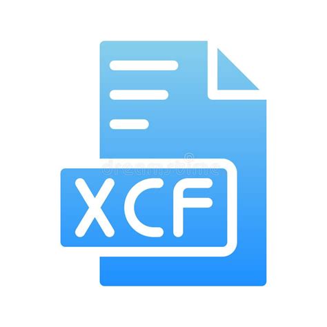 Xcf Document File Icons Symbol Files Type Format With Gradient Fill Style Stock Vector