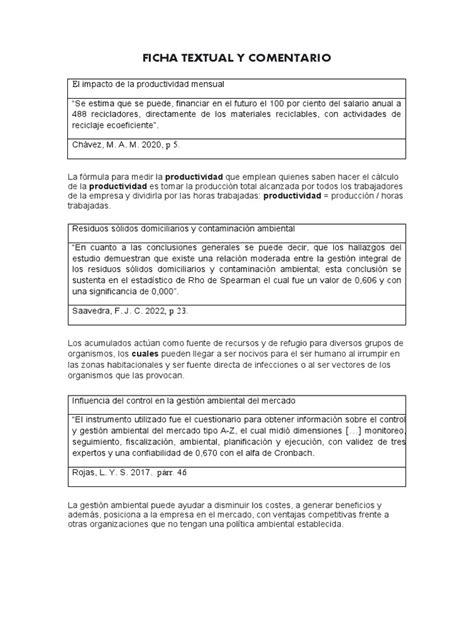 Ficha Textual Y Comentario Pdf