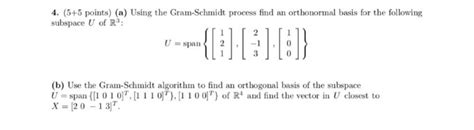 Solved Points A Using The Gram Schmidt Process Chegg