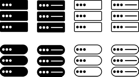 Database Icon Set Data Storage Icons Network Server Symbol Future Technology Collection