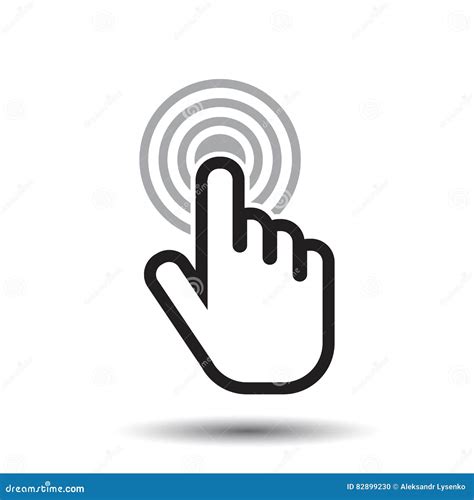 Click Hand Icon Cursor Finger Sign Flat Vector Stock Vector