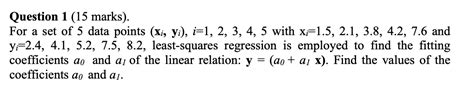 solved question 1 15 ﻿marks for a set of 5 ﻿data points