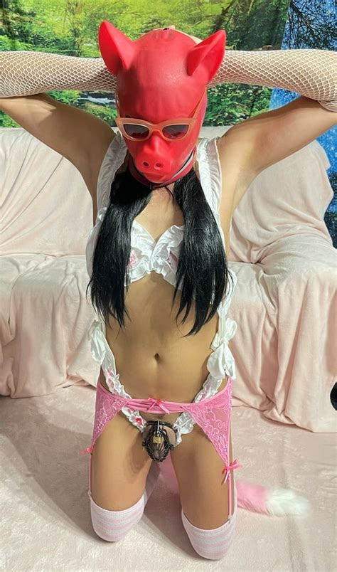 Sissy Wearing A Pink Dress Heels And Chastity Cage Pt 1 29 Pics