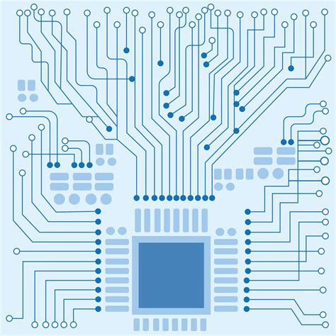 Computer Chip Electronic Circuit Board Vector For Technology And Finance Concept And Education