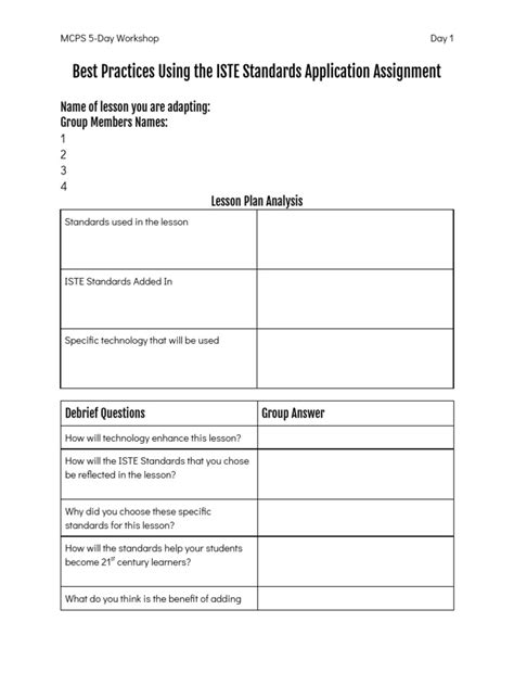 Best Practices Using The Iste Standards Application Assignment Pdf