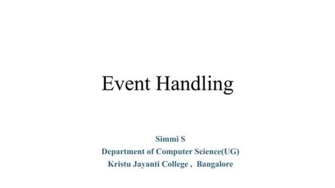 Event Handling In Java Ppt