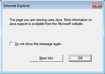 Internet Explorer Issue With I E And Java Applet No Support For JAVA