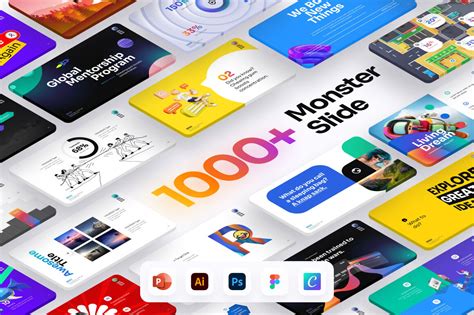 Monster Slides Premium PowerPoint Presentation Template By BrandEarth TheHungryJPEG