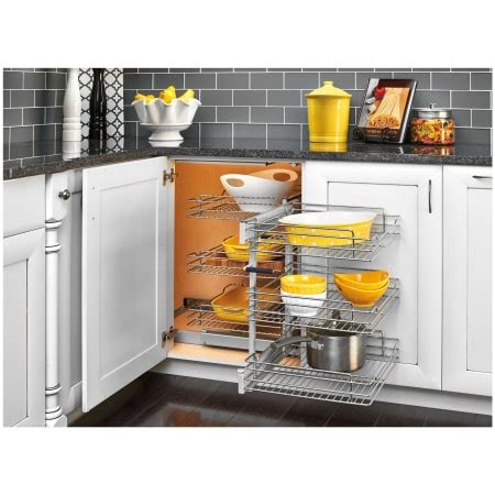 Rev A Shelf 5PSP3 18SC CR Classic 32 1 4 W Soft Close Steel Wire Frame 6 Shelf Pull Out Swivel