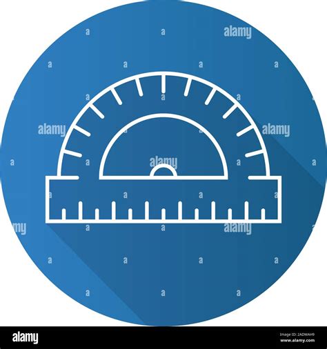 Protractor flat linear long shadow icon. Vector line symbol Stock Vector Image & Art - Alamy