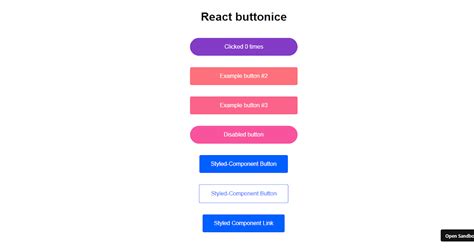 React Button Codesandbox Button Styling Reusable Button Component