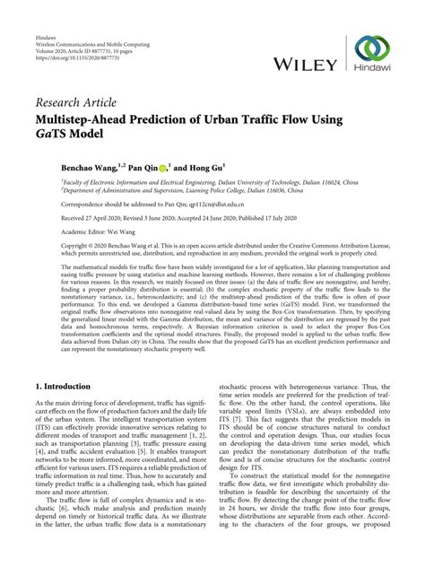 Pdf Multistep Ahead Prediction Of Urban Traffic Flow Using Ga Ts Model