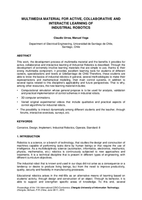 Pdf Multimedia Material For Active Collaborative And Interactie Learning Of Industrial