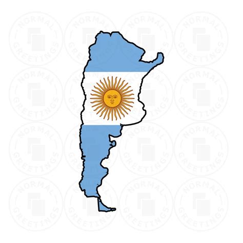 Argentina Flag Map Outline Svg Png Flag Bandera De Argentina Etsy