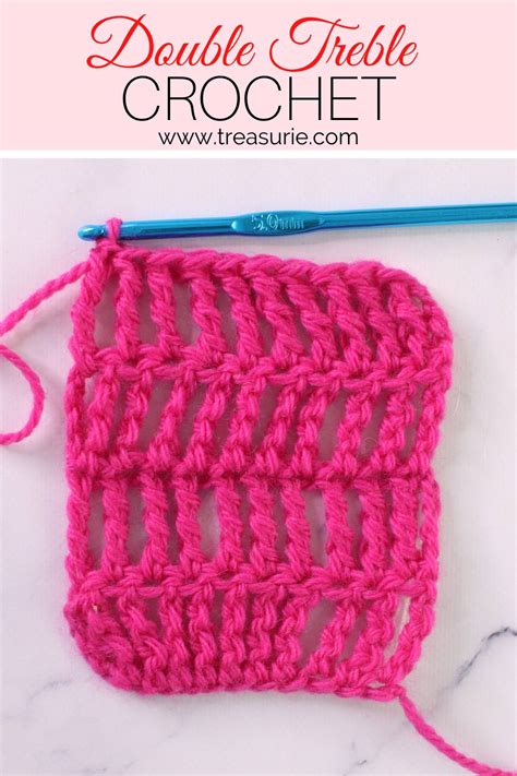 Double Treble Crochet Stitch Dtr Easy Tutorial Treasurie