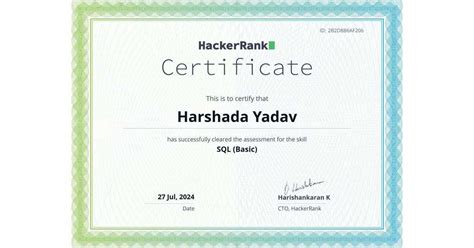 harshada yadav on linkedin hackerrank skill certificate