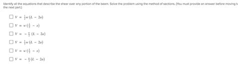 Solved Consider The Beam And Loading Shown Identify All Chegg