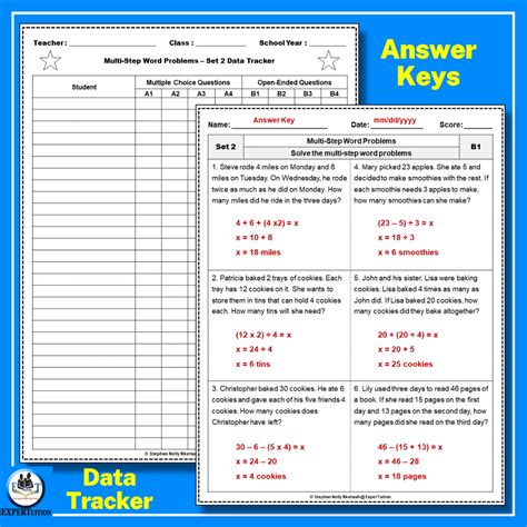 Multiple Step Word Problems Worksheets Addition Subtraction