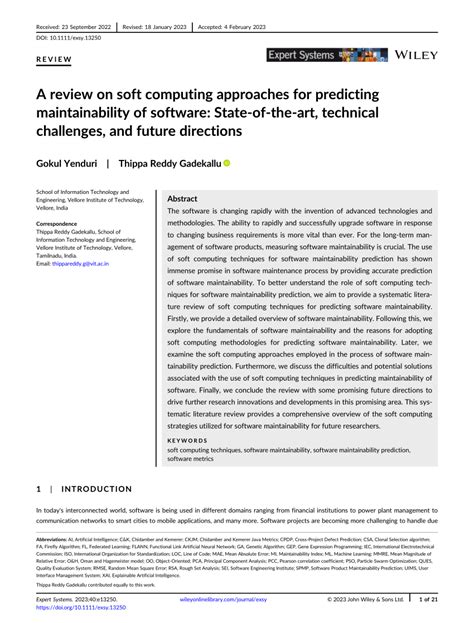 A Review On Soft Computing Approaches For Predicting Maintainability Of